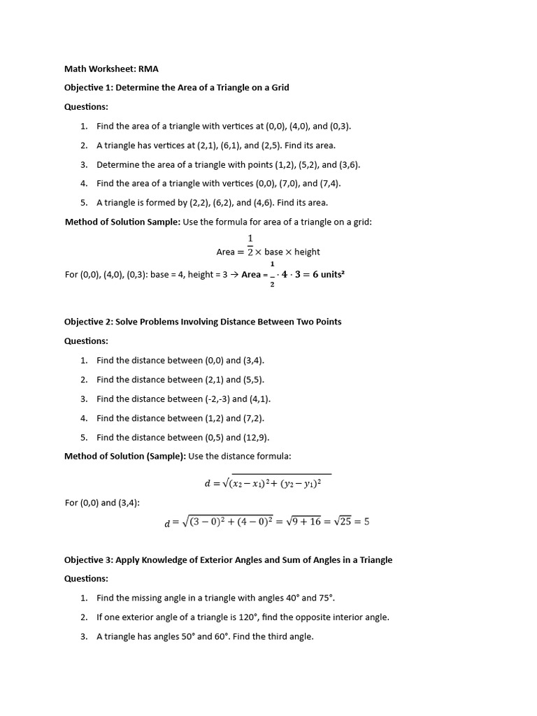 Q4 Math Worksheet RMA Worksheet Remediation | PDF
