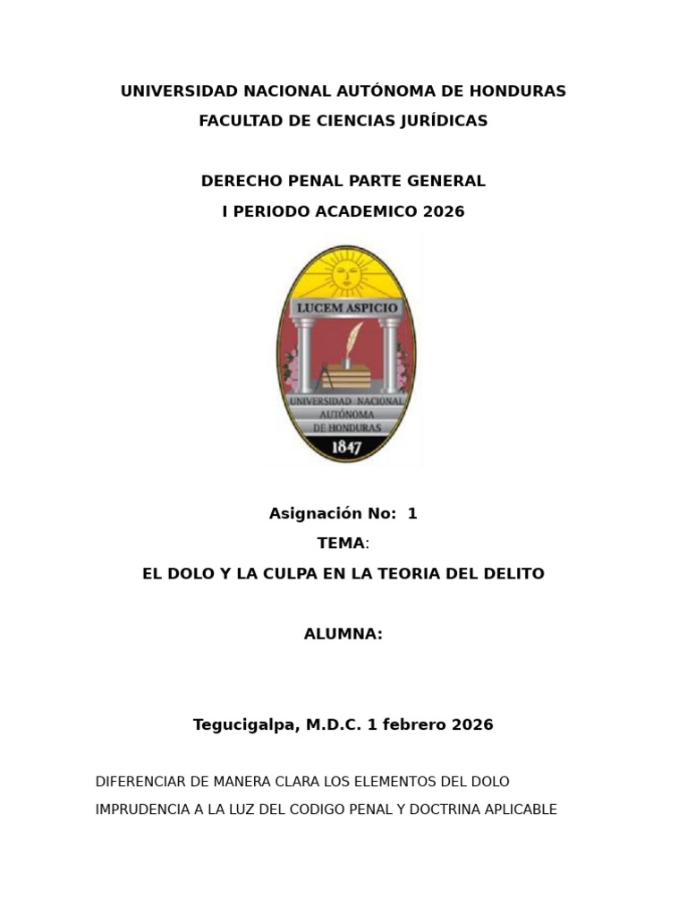 El Dolo y La Culpa en La Teoria Del Delito | PDF | Intención (Derecho ...