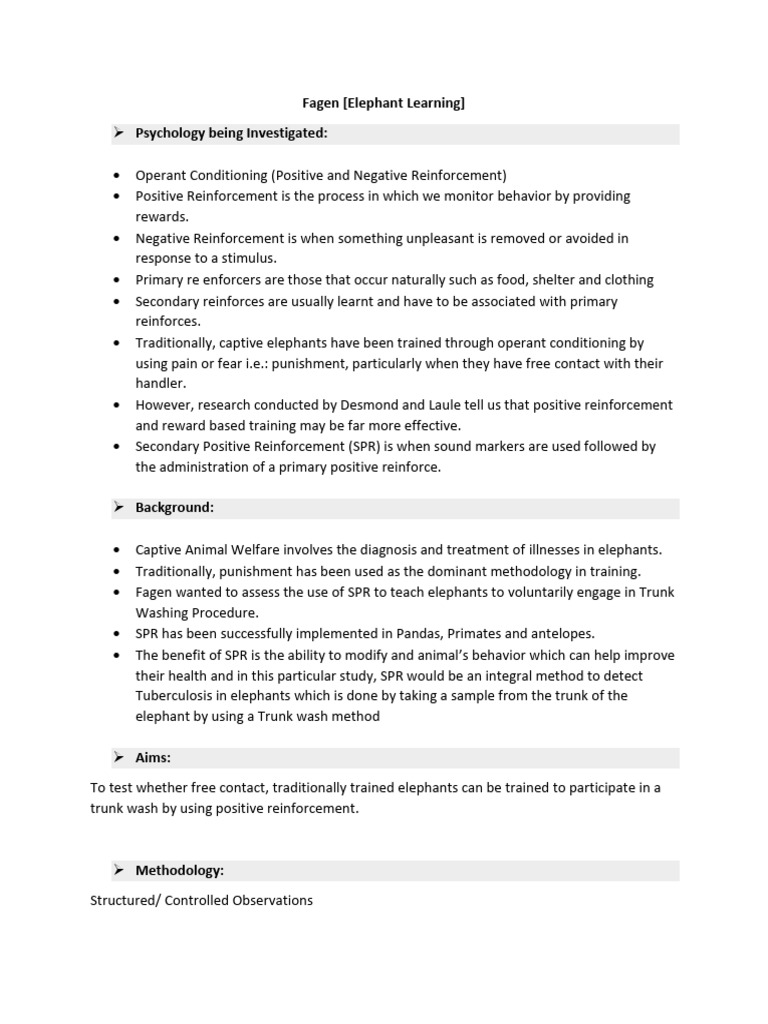 Fagen Elephant Learning | PDF | Reinforcement | Elephant