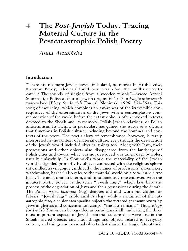 The Post-Jewish Today Tracing Material Culture in | PDF | Poetry | The ...