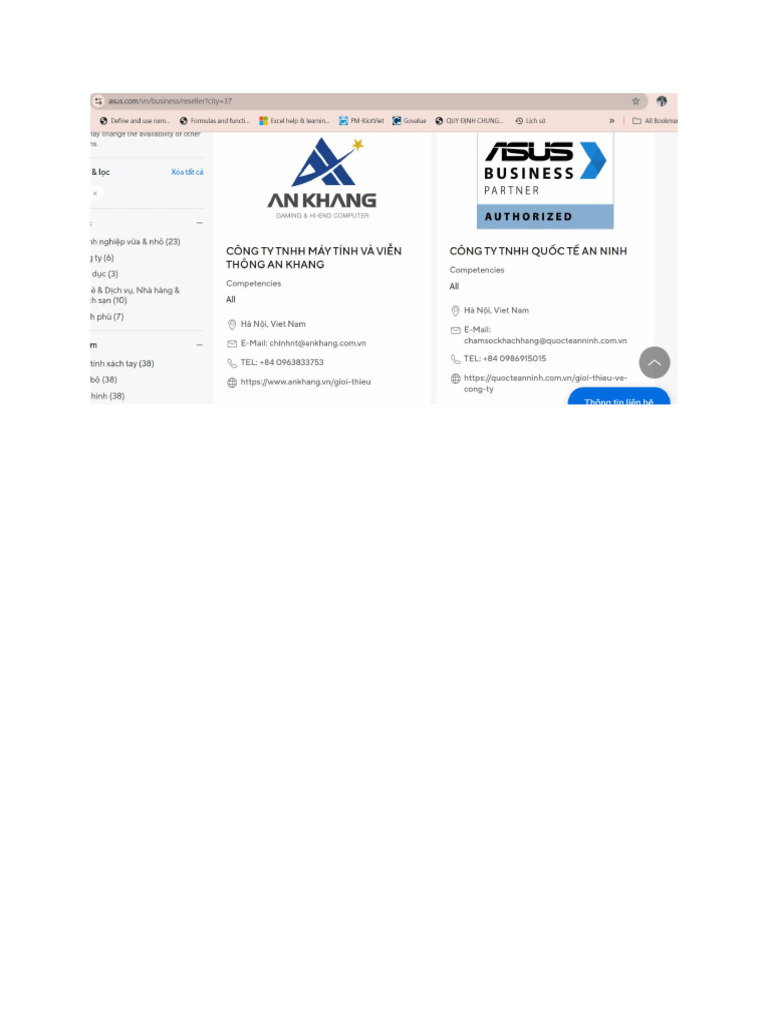 Doi Tac Phan Phoi Asus - An Khang | PDF