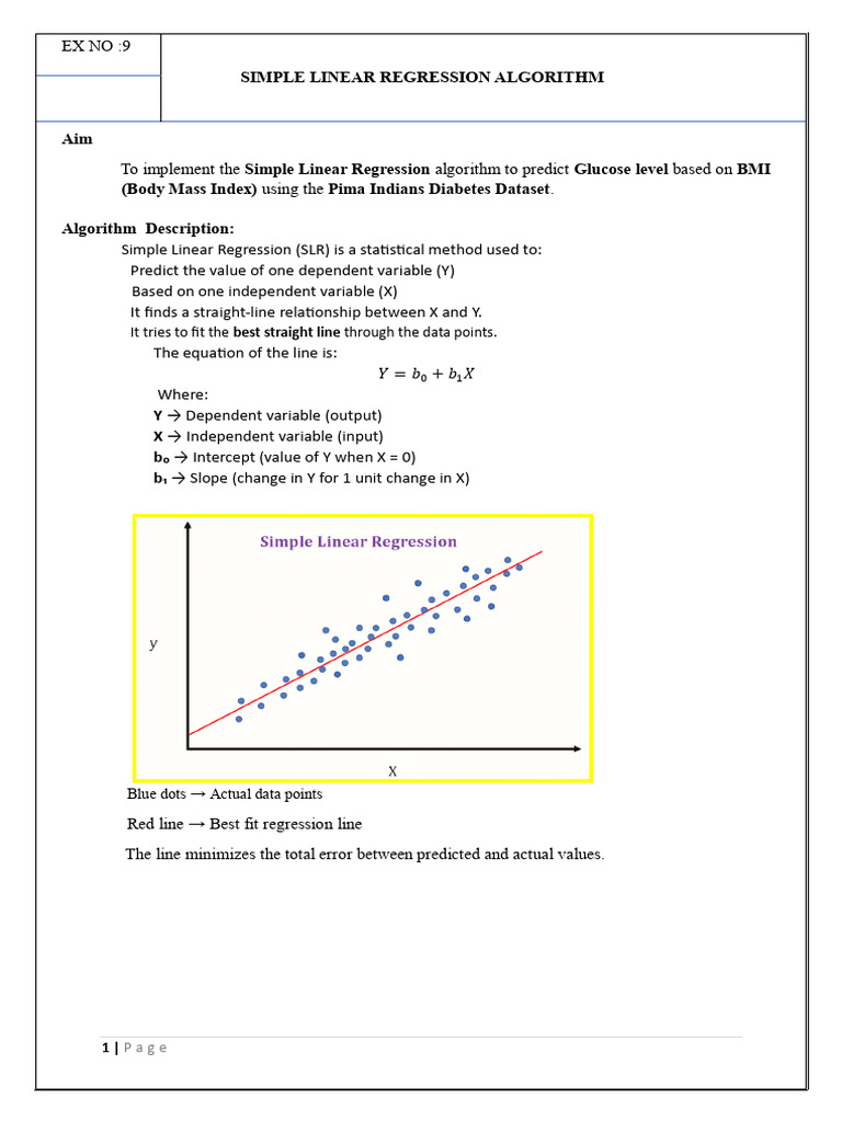 Ex No 9 | PDF | Linear Regression | Regression Analysis