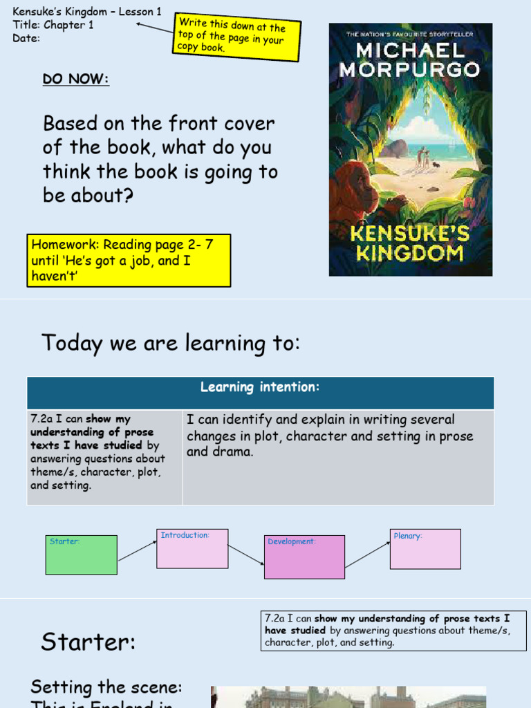 Yr8 Kensuke's Kingdom LESSONS | PDF | Narrative | Narration