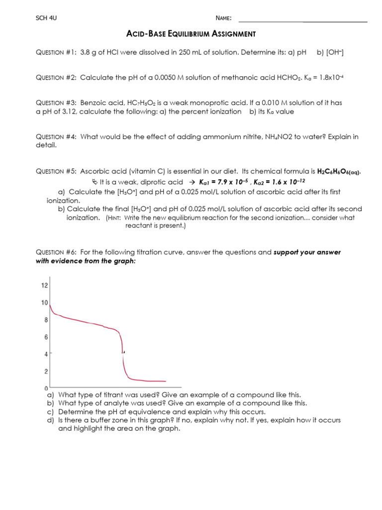 Acid+Base Assignment Apr 2025 | PDF