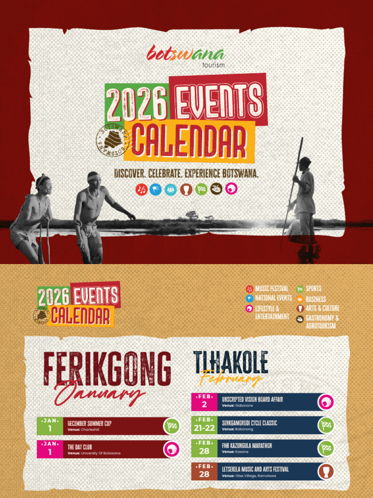 Botswana Annual Calendar 2026 | PDF | Recreation