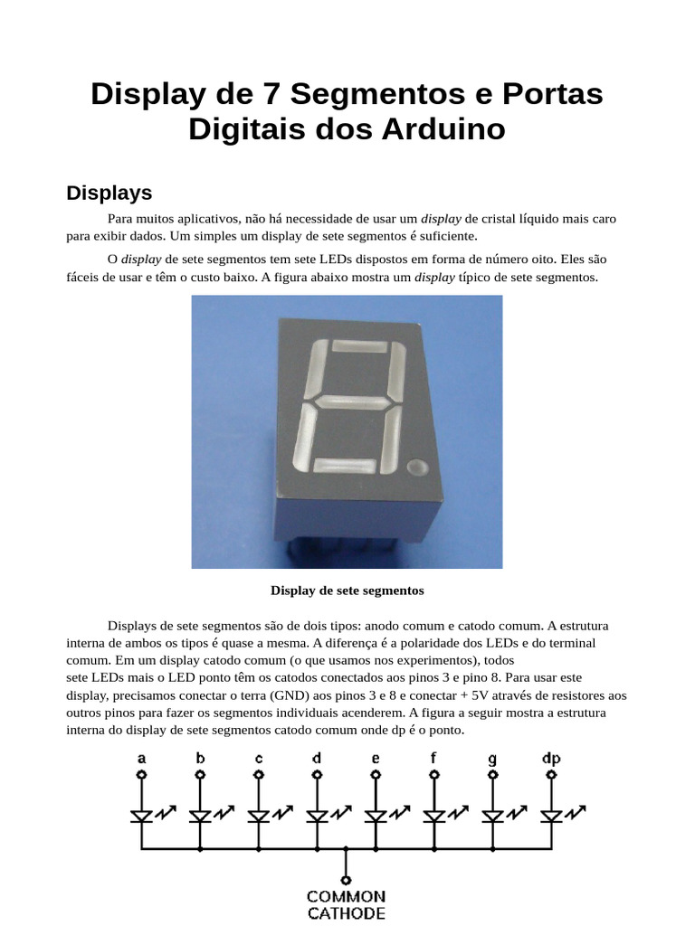 PM - 04 - Display de 7 Segmentos e Portas Do Arduino | PDF | Arduino ...