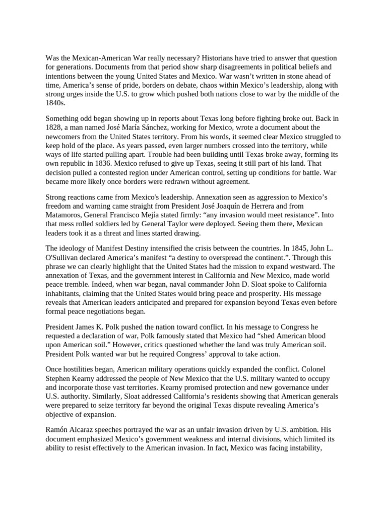 DBQ Mexico-American War | PDF | The United States | International Relations