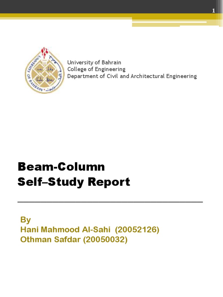 Beam-Column Self Study Report by Othman and Hani | PDF | Buckling | Bending
