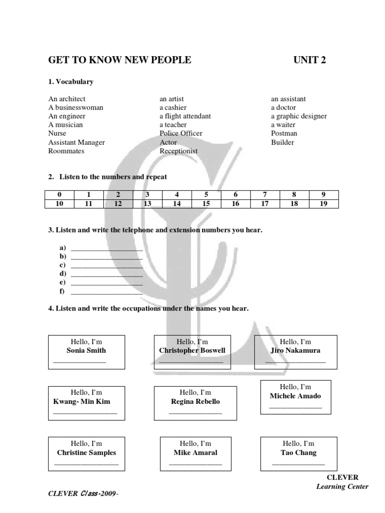 Unidad 2 - Get To Know New People | PDF | Ice Cream | Languages