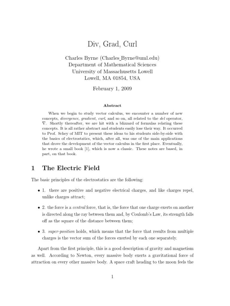 Div, Grad, Curl | PDF | Magnetic Field | Divergence