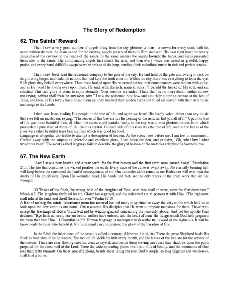 The Story of Redemption | PDF | Heaven | Glory (Religion)
