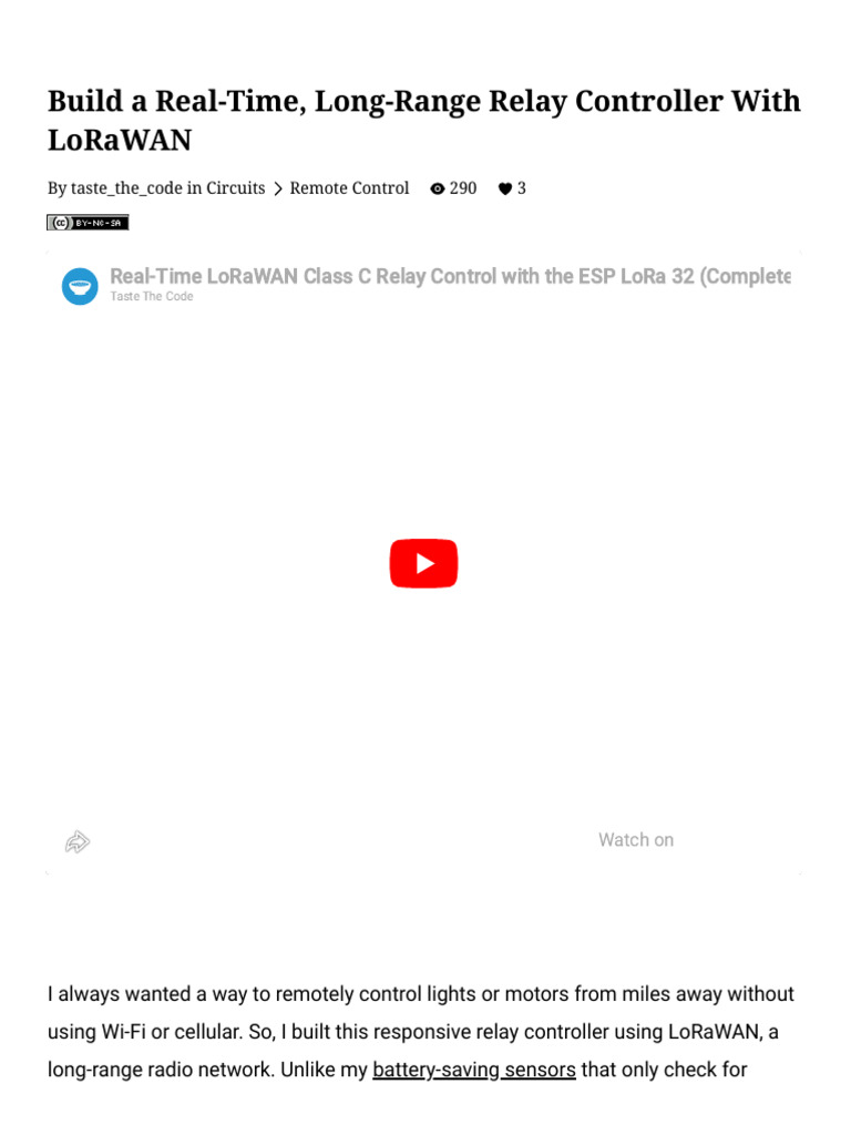 Build A Real-Time, Long-Range Relay Controller With LoRaWAN - 5 Steps ...