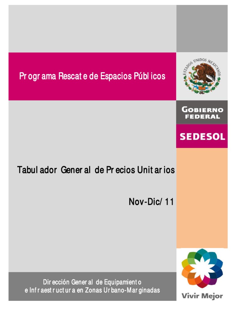 Tabulador General 269 | PDF | El hombre hace Materiales | Ingeniería de Edificación