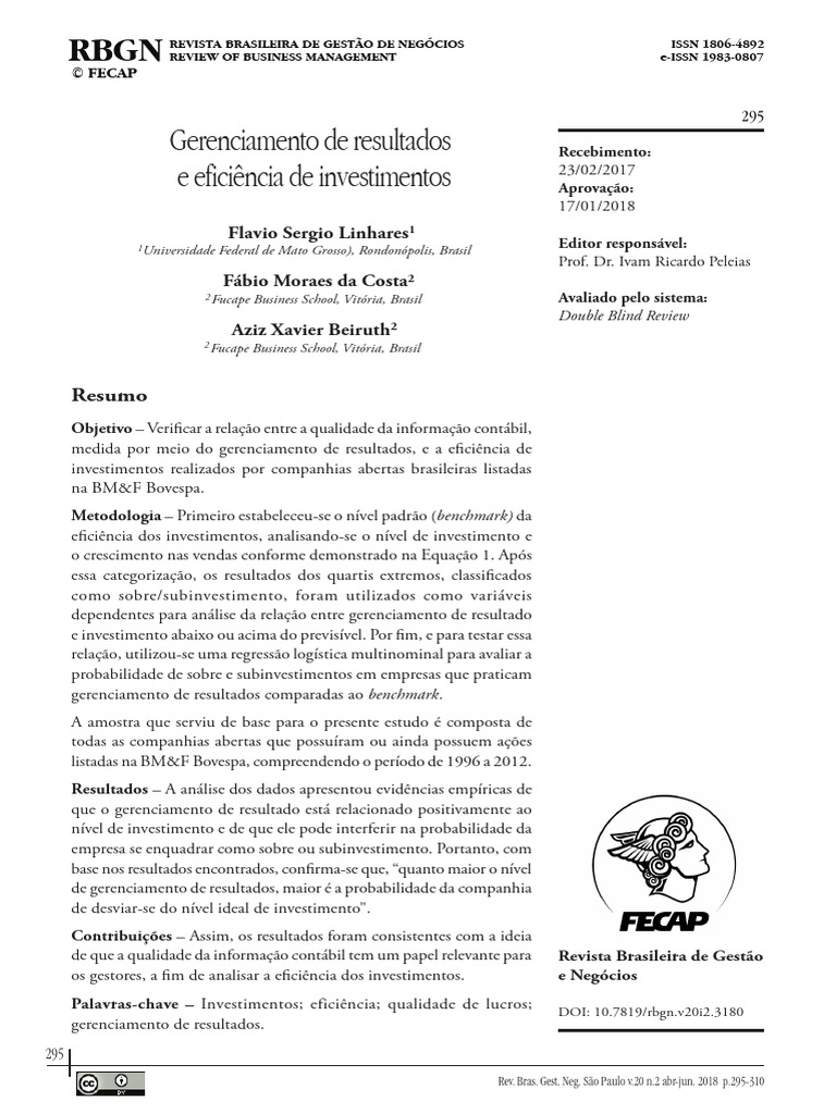 LINHARES - COSTA - BEIRUTH - Gerenciamento de Resultados e Eficiência ...