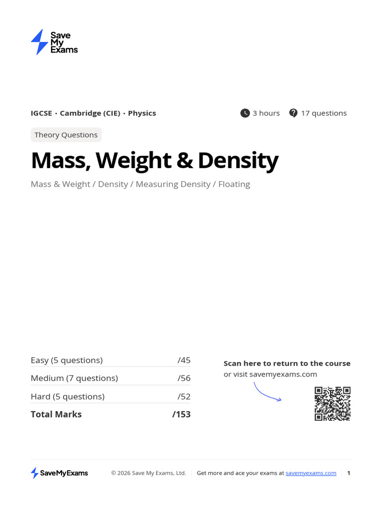 1 3 Mass Weight and Density 5DvP5z5zHNFcp8rD | PDF | Density | Gravity