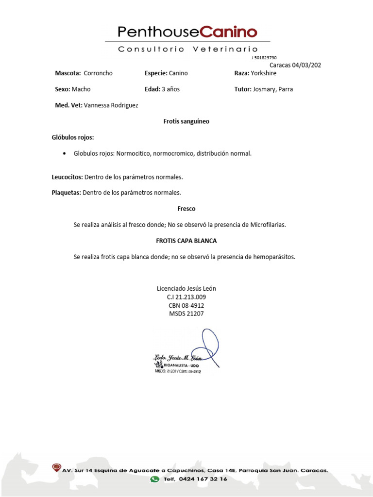 hemoparasitos corroncho | PDF