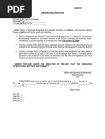 Annex D Sworn Declaration Form | PDF