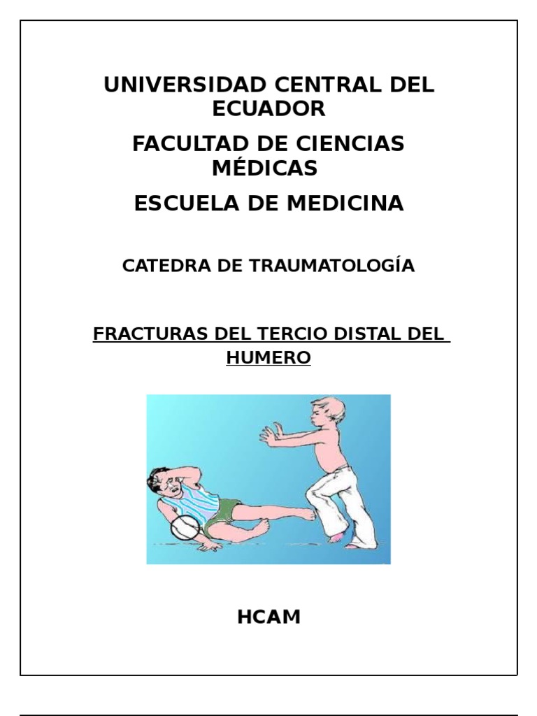 Fractura de Tercio Distal de Humero Traumatología | PDF | Codo ...