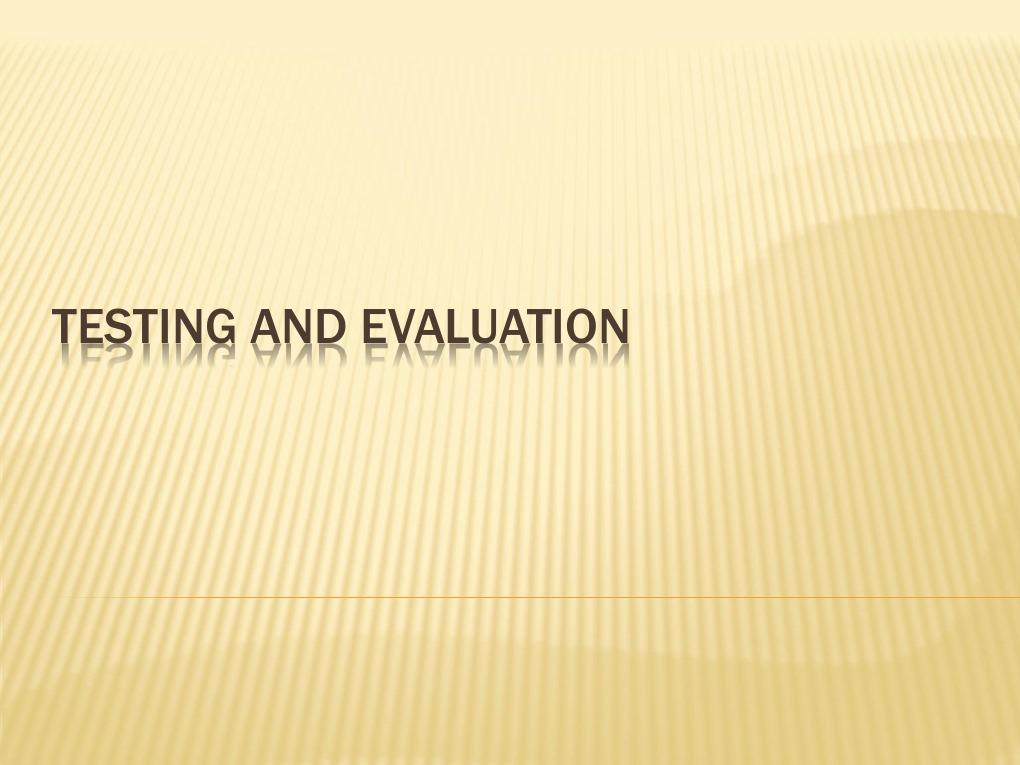 Testing and Evaluation | PDF | Test (Assessment) | Teachers