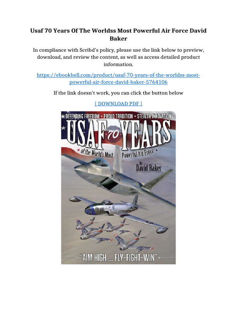 Usaf 70 Years Of The Worldss Most Powerful Air Force David Baker | PDF ...