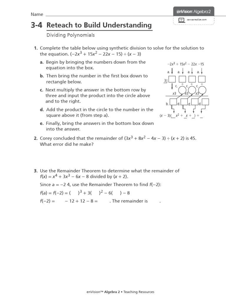 3-4_ Reteach to Build Understanding (PDF) | PDF