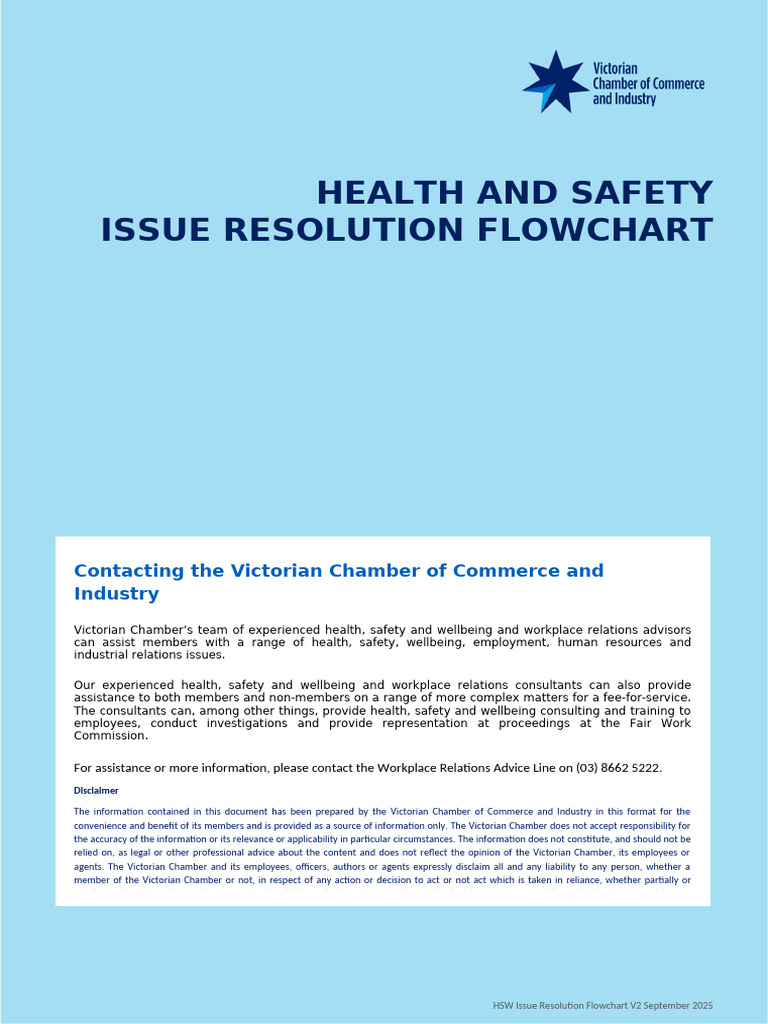 HSW Health and Safety Issue Resolution Flowchart V2 Sept 2025 | PDF ...