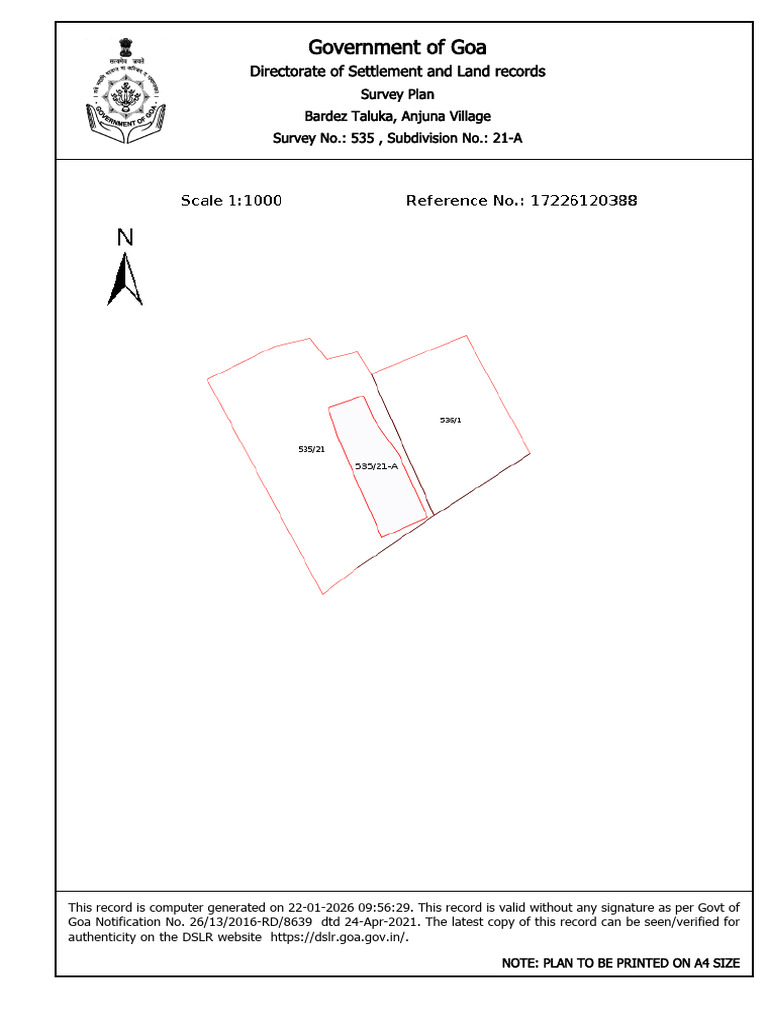 Government of Goa: Directorate of Settlement and Land Records | PDF