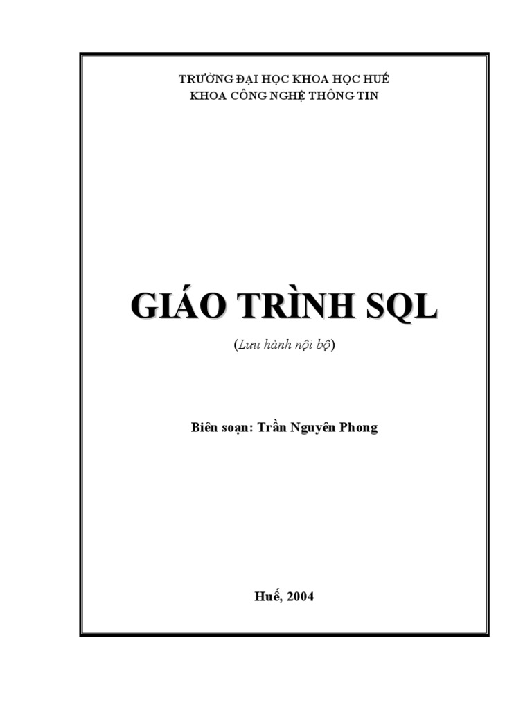 SQL - Dai Hoc Hue | PDF