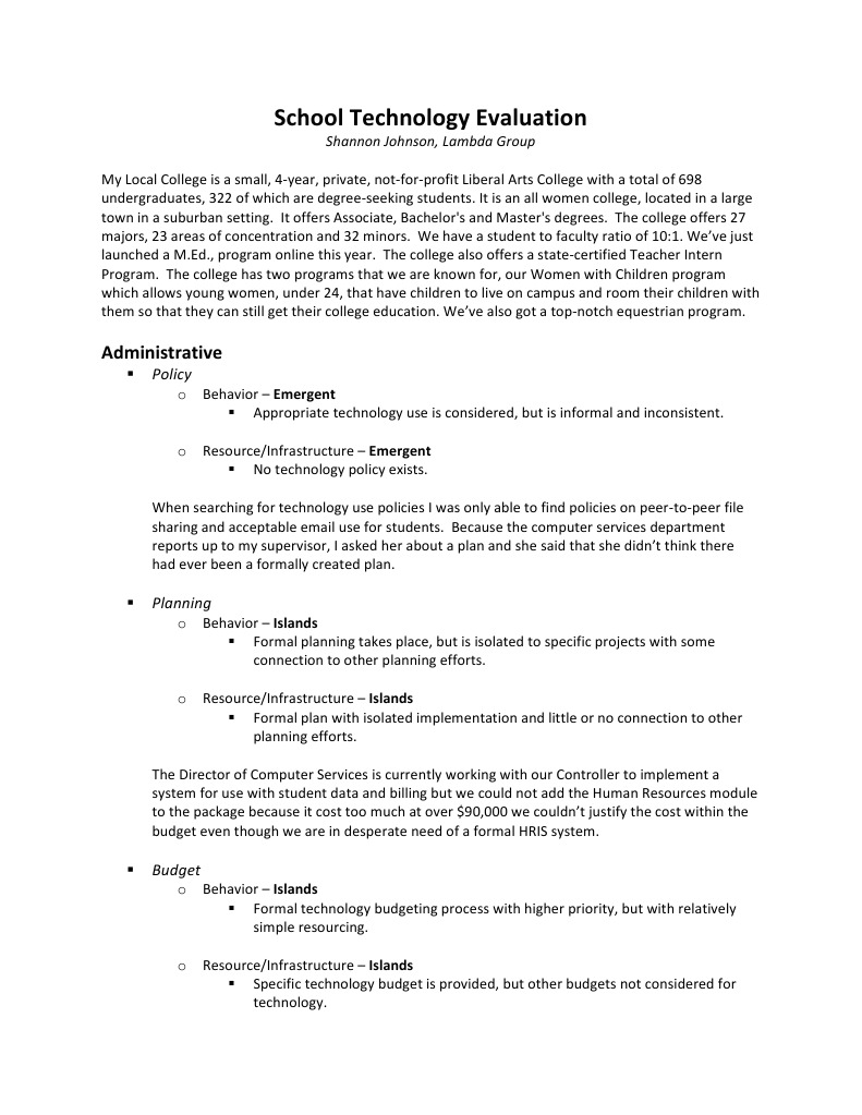 School Technology Evaluation Report | PDF