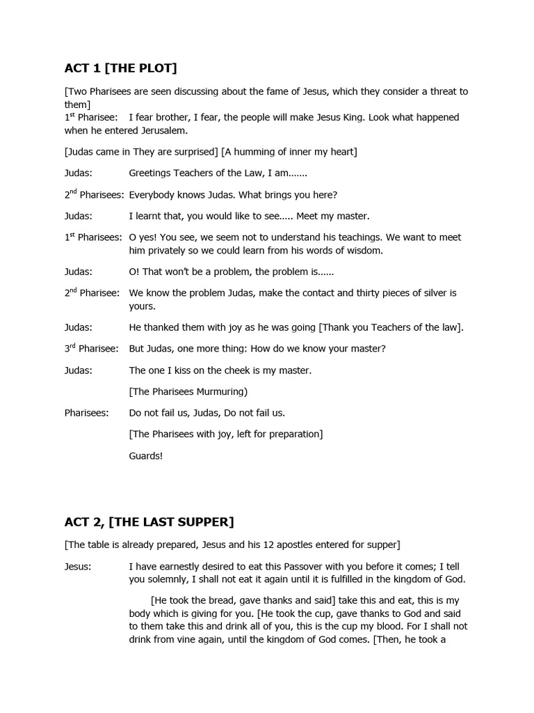 Passion of Christ Drama | PDF | Jesus | Judas Iscariot
