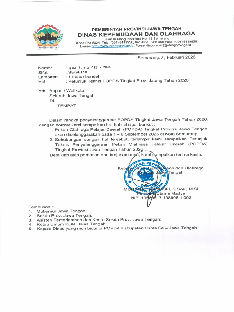 Juknis Popda 2026 | PDF