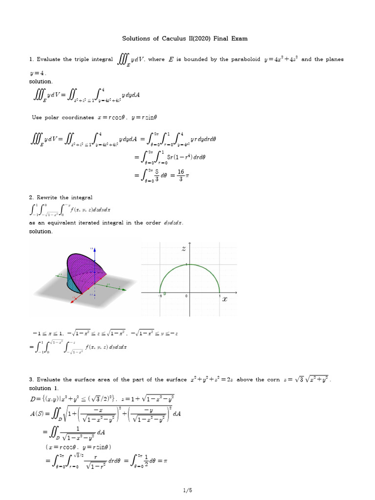 2020b-2-sol calculus | PDF | Mathematics | Mathematical Analysis