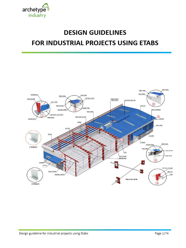 Design Guideline For Industrial Projects Using ETABS Model | PDF | Beam ...