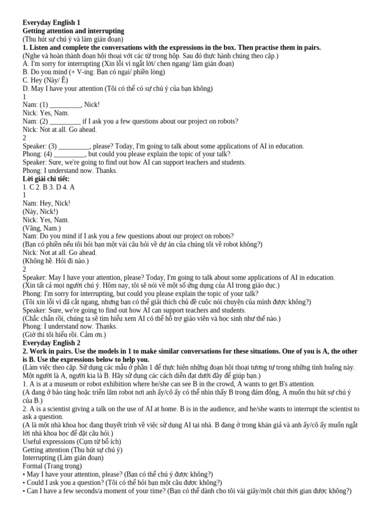 Everyday English 1 | PDF
