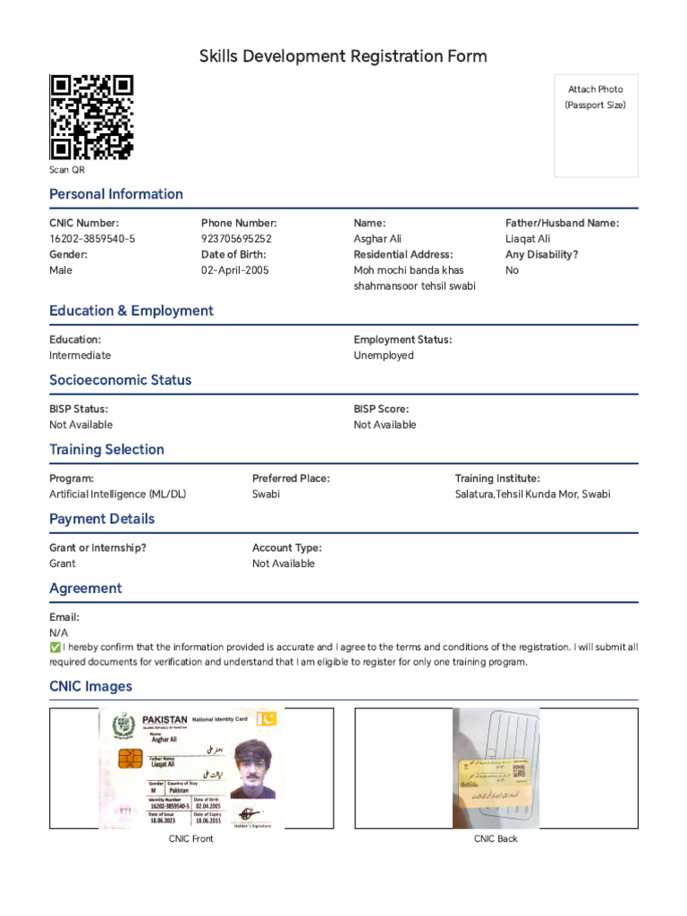 Registration Form - View | PDF