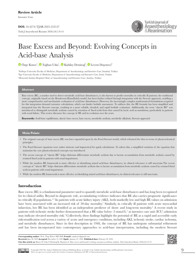 2026 Base Excess and Beyond Evolving Concepts in Acid-Base Analysis ...