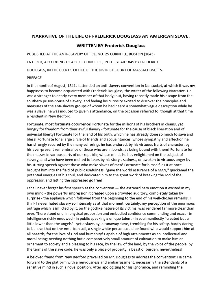 Frederick Douglass Simplified | PDF | Frederick Douglass | Slavery