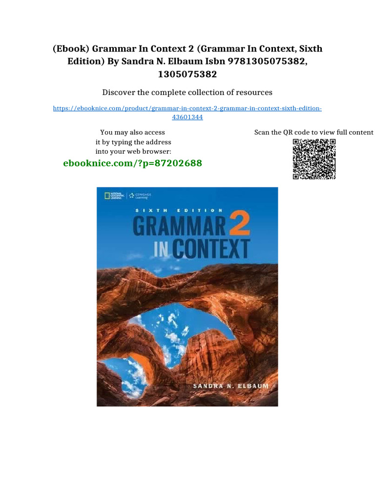 (Ebook) Grammar in Context 2 (Grammar in Context, Sixth Edition) by ...