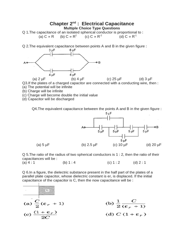 2nd Capacitor Section - Class 12 | PDF | Capacitance | Capacitor
