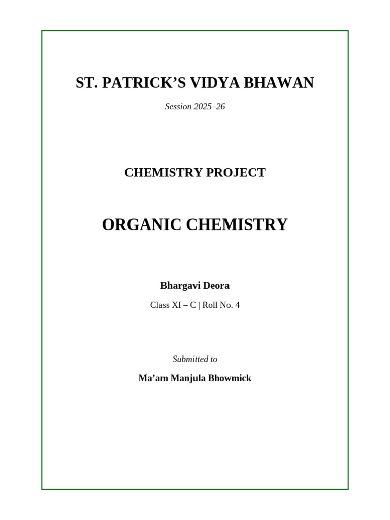 Fancy Chemistry Project Cover Bhargavi Deora | PDF