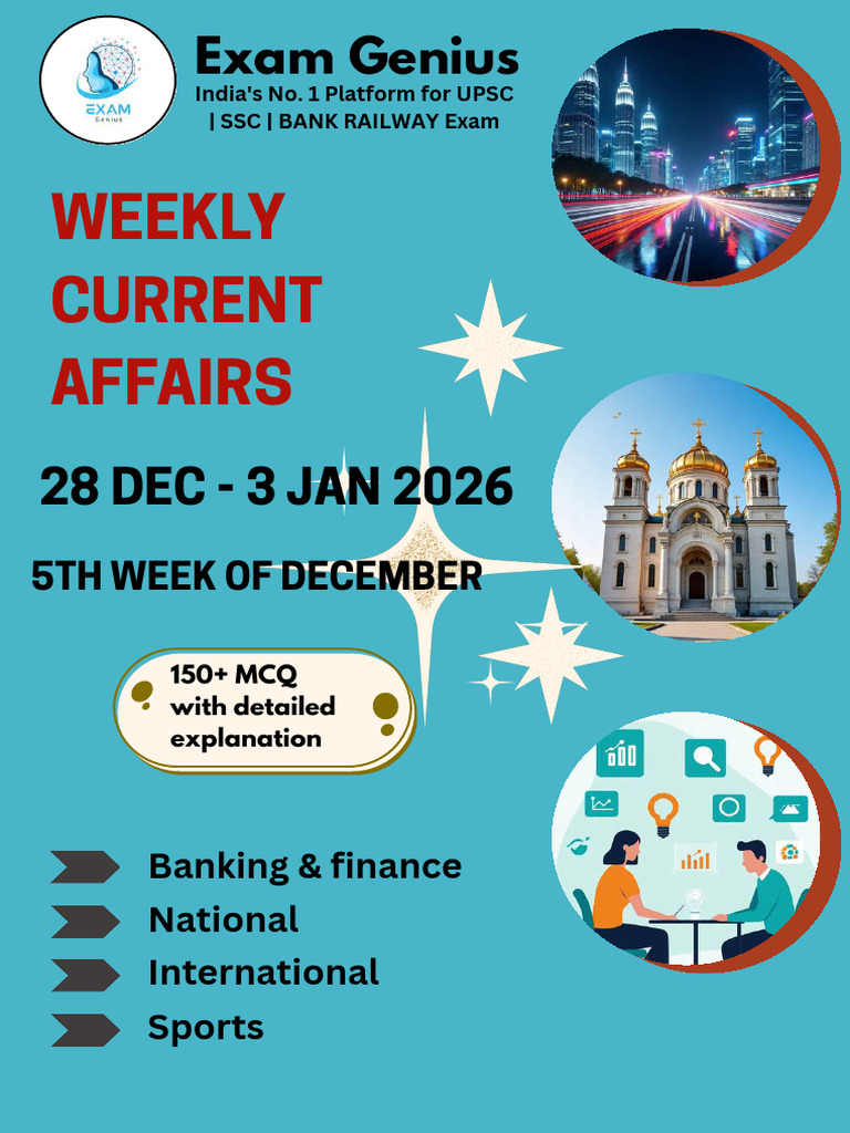 Genius Weekly Current Affairs 28 Dec - 3 Jan 2026-Compressed | PDF ...