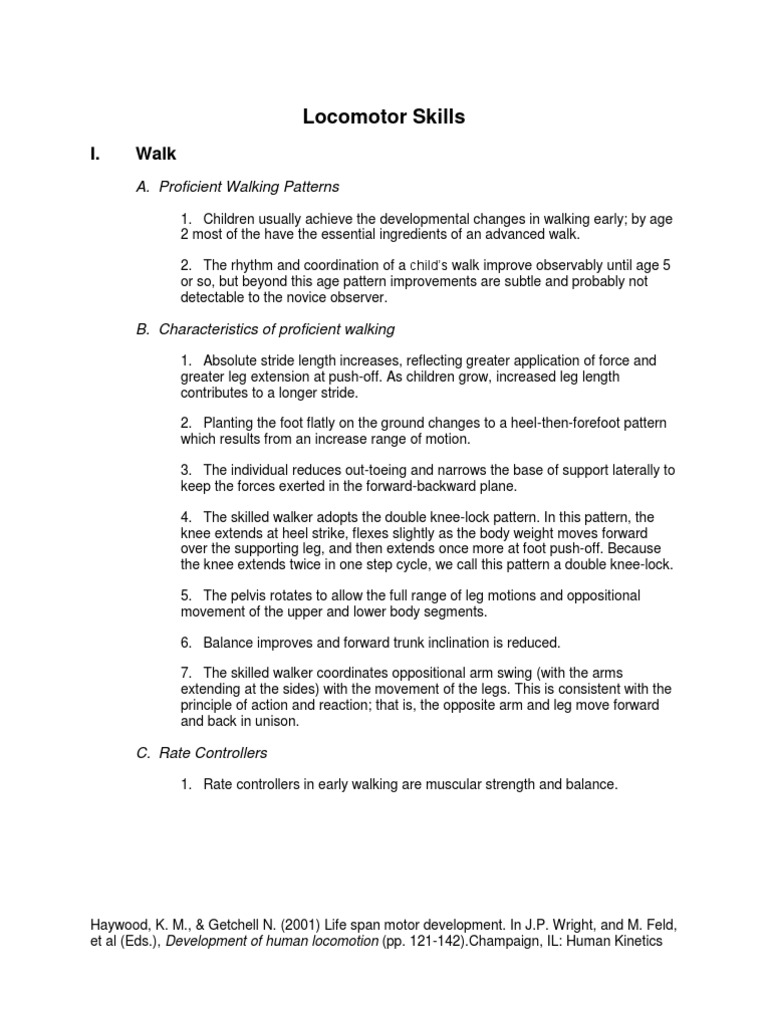 Understanding Locomotor Skills | PDF | Anatomical Terms Of Motion ...