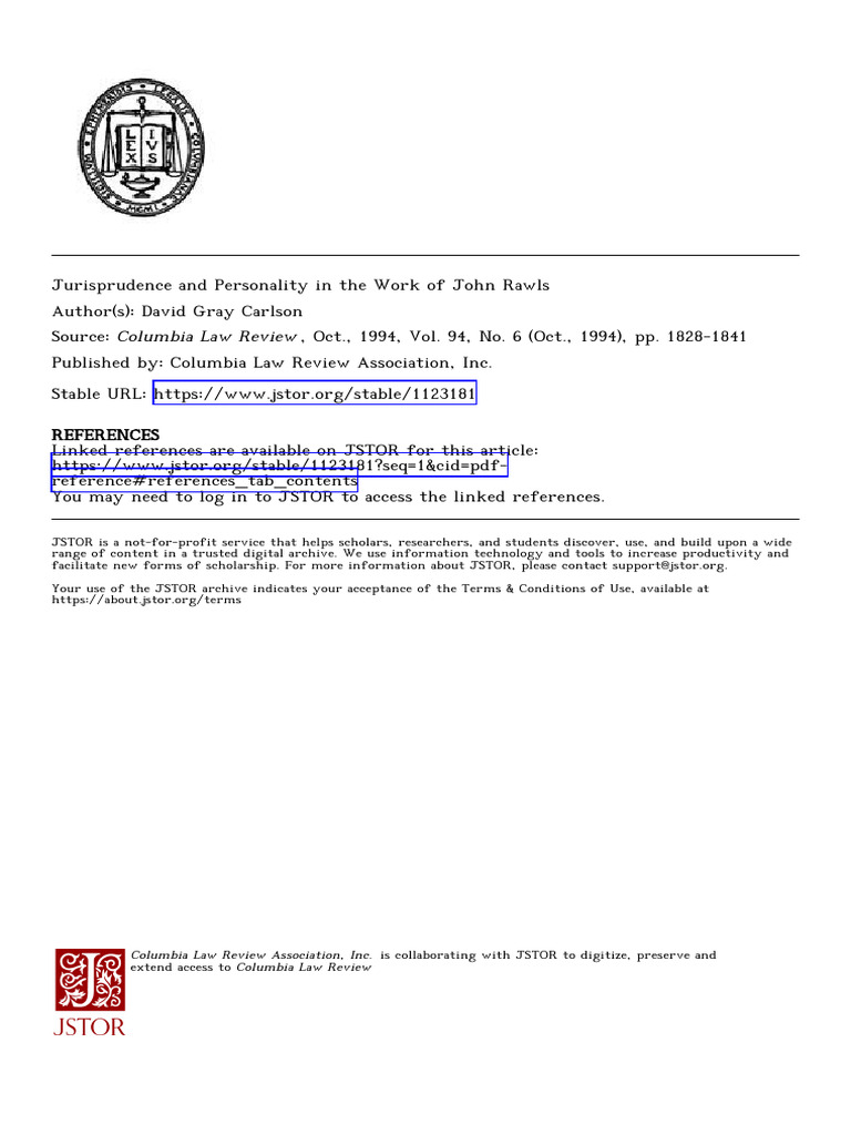 Carlson JurisprudencePersonalityWork 1994 | PDF | Justice | Crime ...