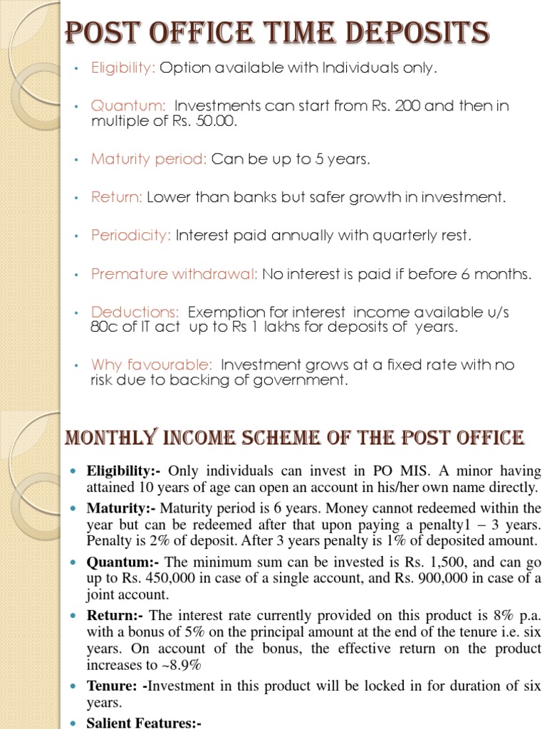Post Office Time Deposits | PDF | Interest | Interest Rates