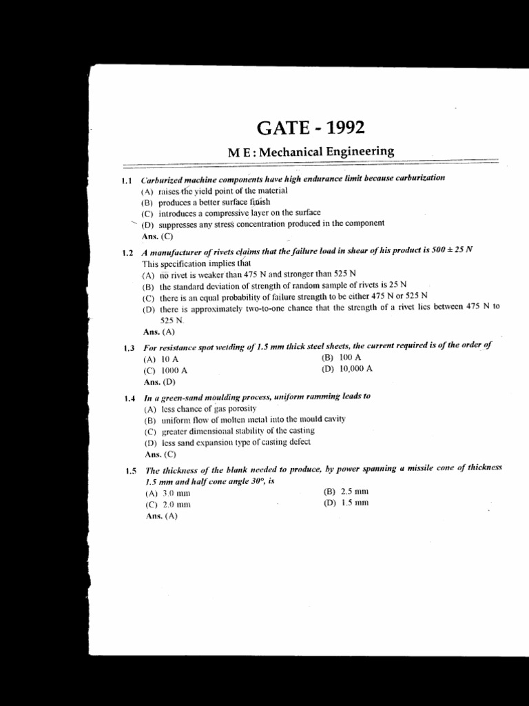 Gate 1992 | PDF