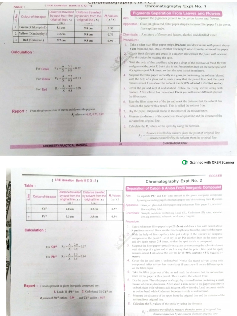 Chemistry Record Tabular Form Values | PDF