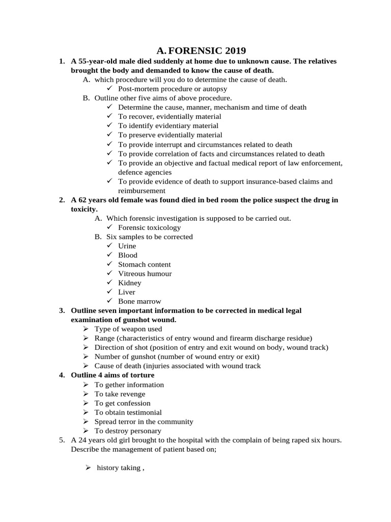 Forensic 2019-1-1 | PDF | Autopsy | Forensic Science