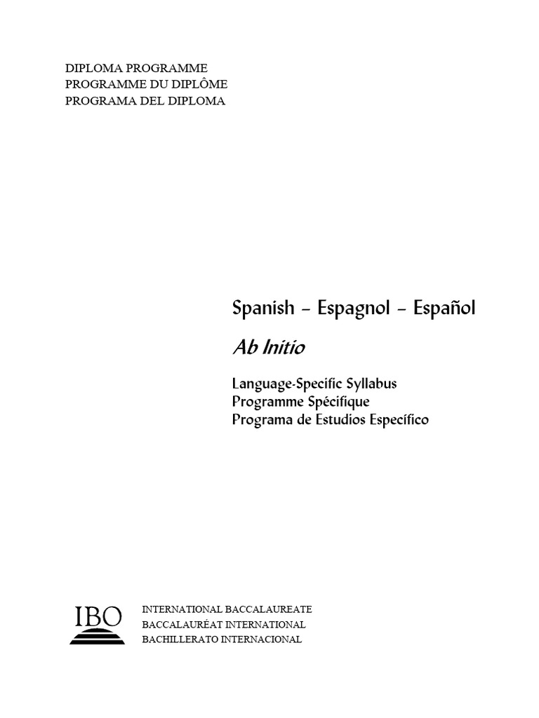 IB Spanish Ab Initio Vocabulary | PDF | Adjetivo | Verbo