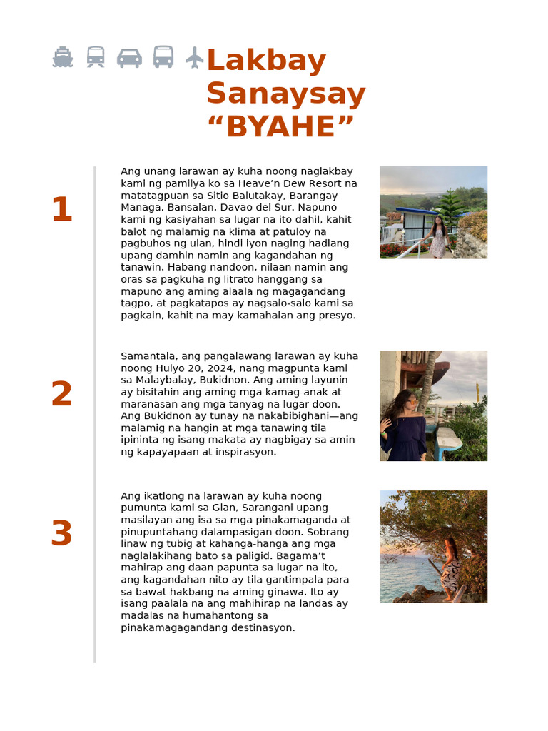 Lakbay Sanysay | PDF