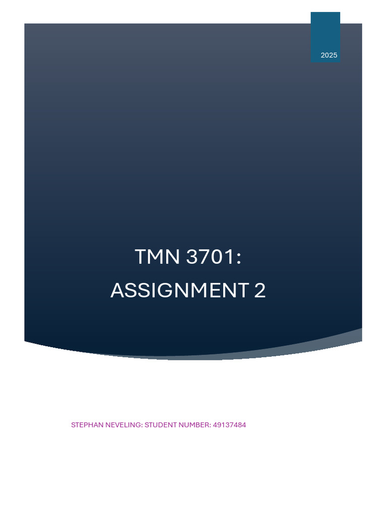Tmn3071 Assignment 2 Pdf Reading Comprehension Fluency 5162